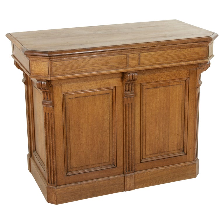 Early 20th Century French Oak Counter, Kitchen Island or Dry Bar ...