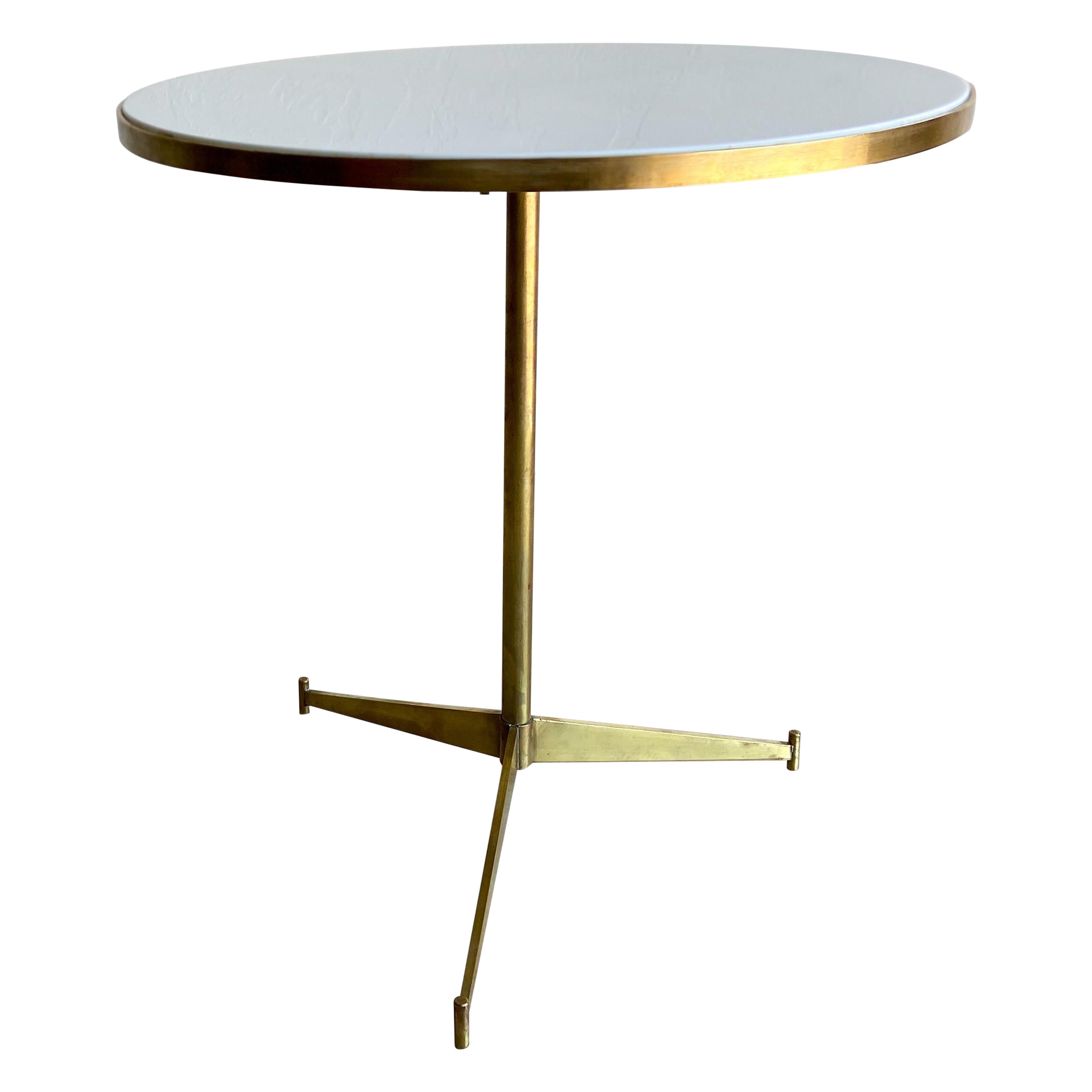 Paul McCobb Brass and Vitrolite Side Table at 1stDibs