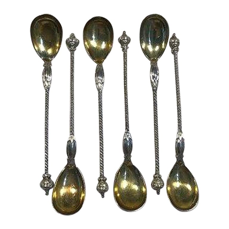 Silver Coffee Spoons Hallmarked by Danish Silversmith For Sale at 1stDibs