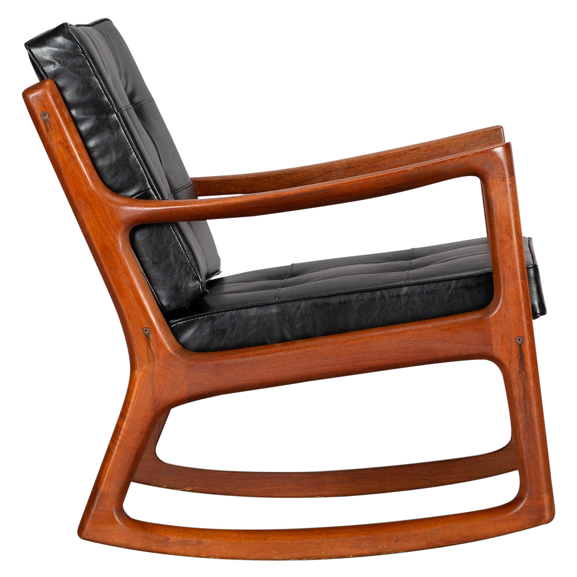 Danish Modern Teak Rocker Designed by Ole Wanscher For Sale at 1stDibs