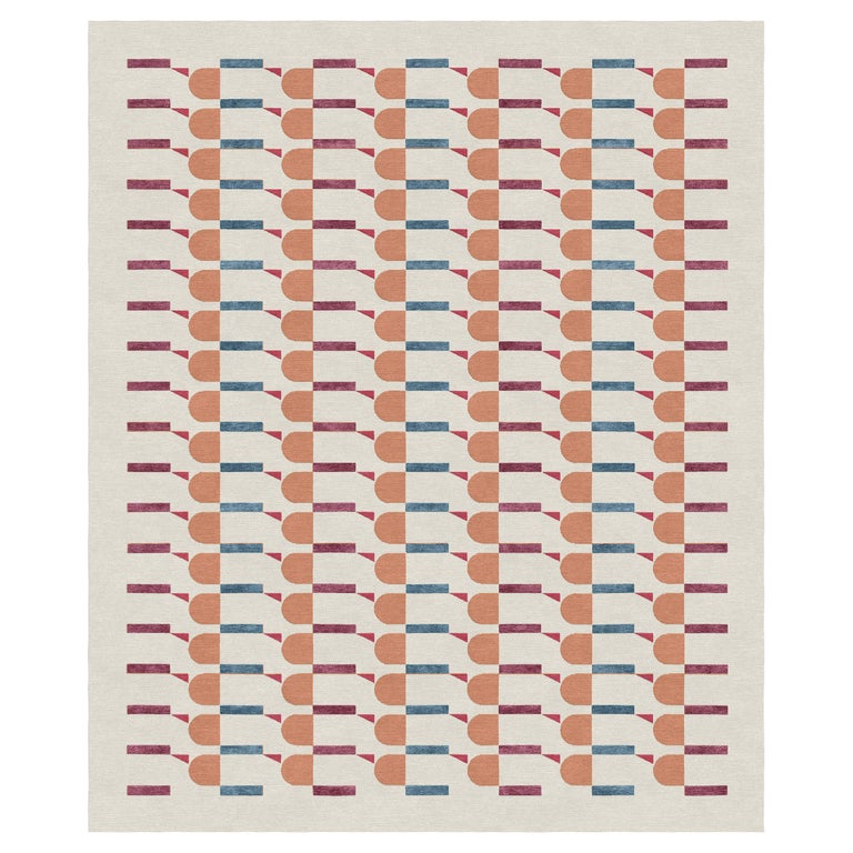 Roman, Colorful Designer Wool Silk Rug For Sale at 1stDibs
