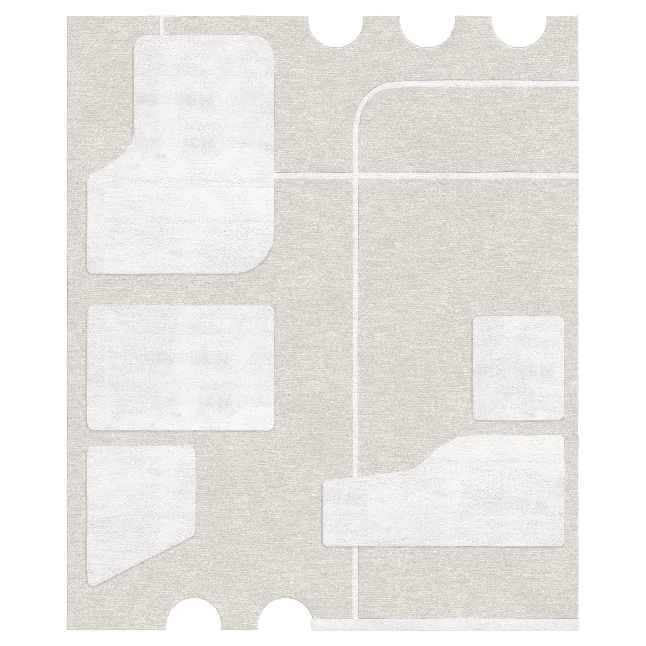 Bora Bora Morning, Bedroom Contemporary Beige Hand-Knotted Wool Rug For ...