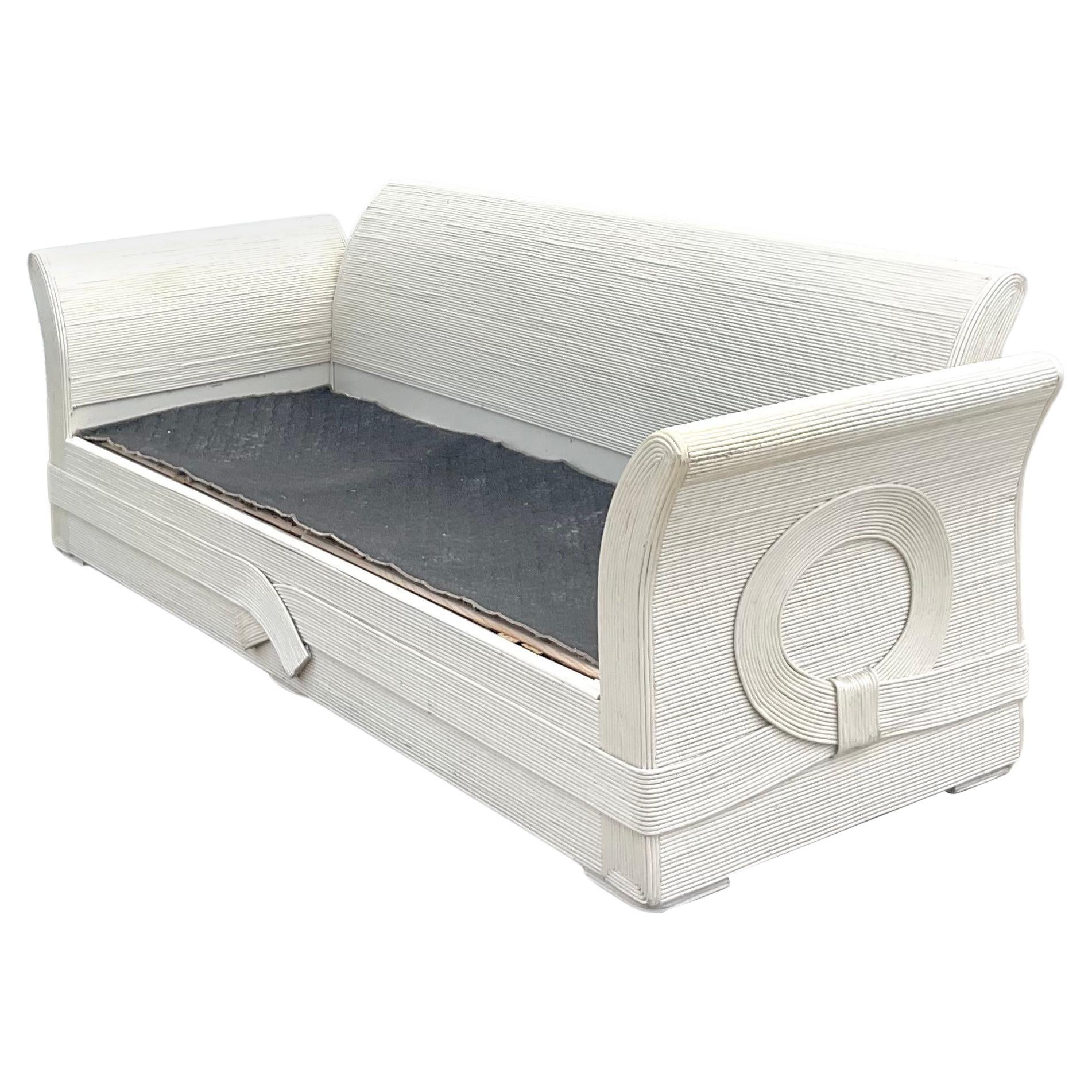 Curved Pencil Reed Bamboo Sofa and Chair For Sale at 1stDibs