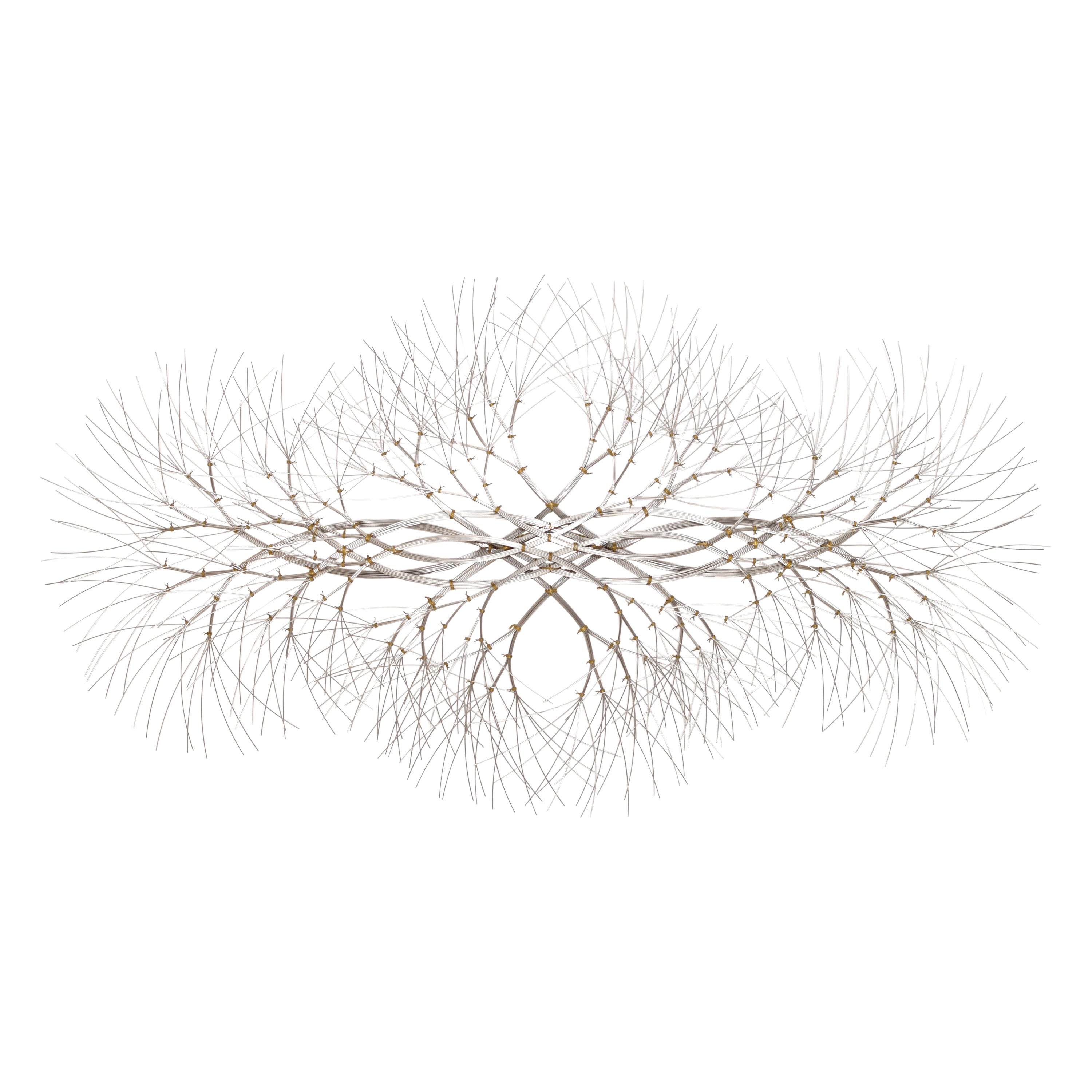 Contemporary Modern Bronze Stainless Steel Wall Sculpture Signed John ...