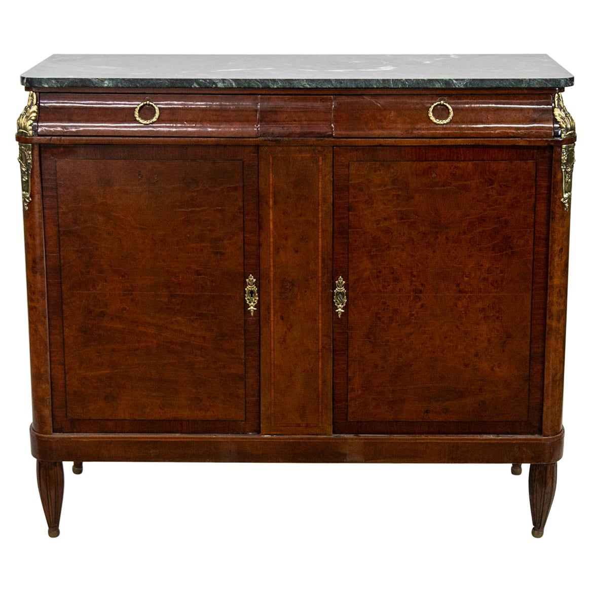 French Empire Style Marble-Top Mahogany Sideboard/Buffet at 1stDibs
