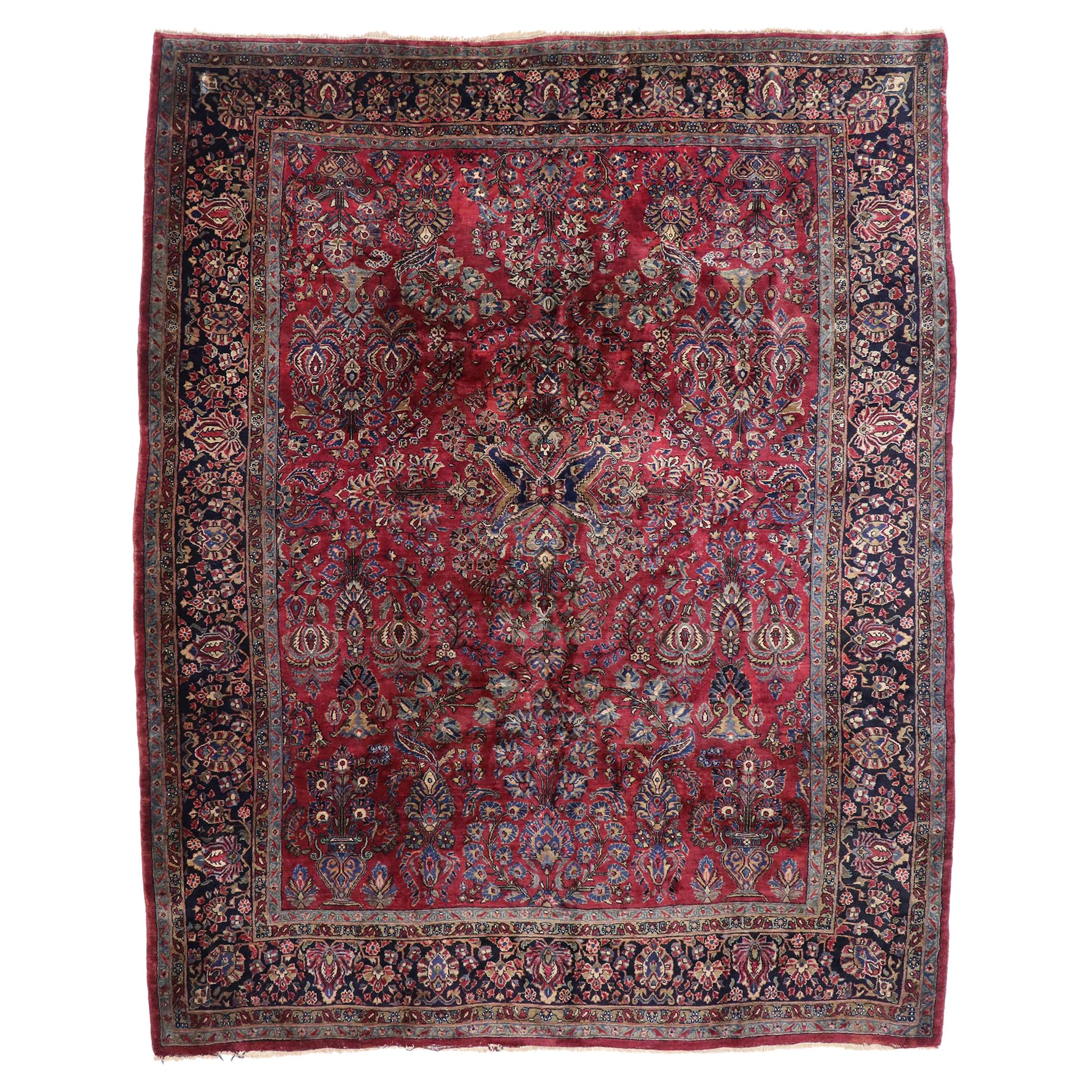 Antique Persian Mohajeran Sarouk Rug with Old World Victorian Style For ...