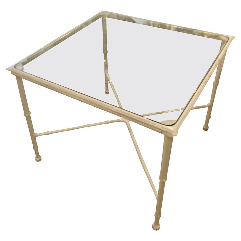 Brown Jordan White Calcutta End Side Coffee Table Newly Powdercaoted ...