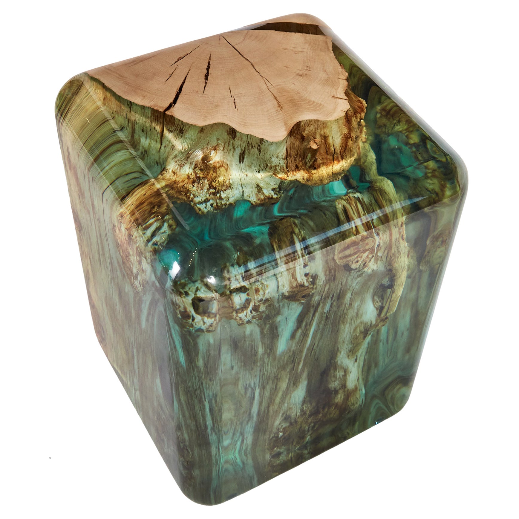 Epoxy Resin Stool, Walnut Stump Stool, Ready to Ship For Sale at ...