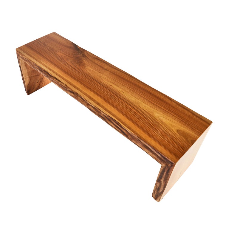Live Edge Bench Seating, Solid Walnut Wood, Ready to Ship For Sale at ...