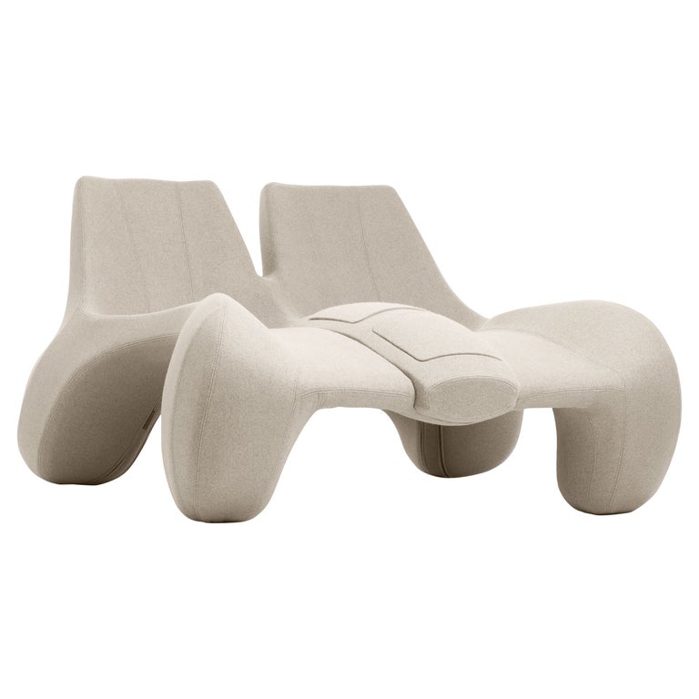 Zorba Grey Double Chaise Longue couch “DC 112” wool, Colour 213 MD For ...