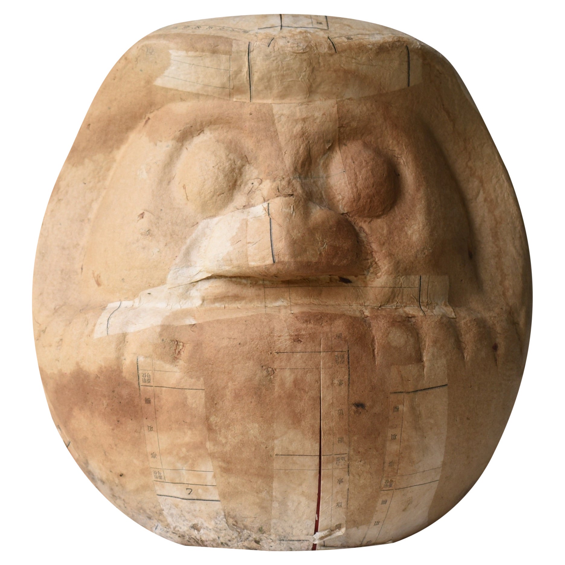 Japanese Old Large Wood Carving Daruma 1860s-1900s /Folk Art Figurine ...