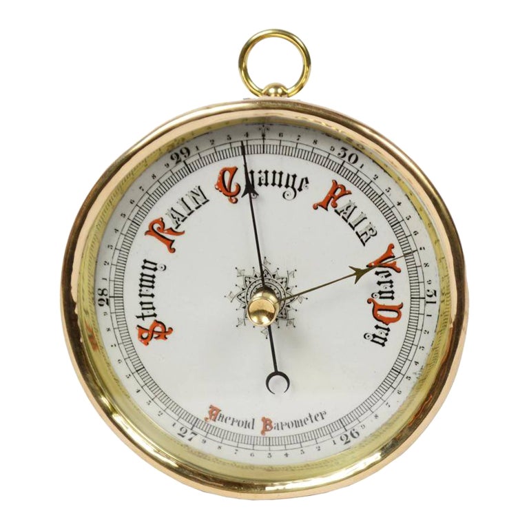 Vintage Aneroid Barometer, Late 19th century For Sale at 1stDibs