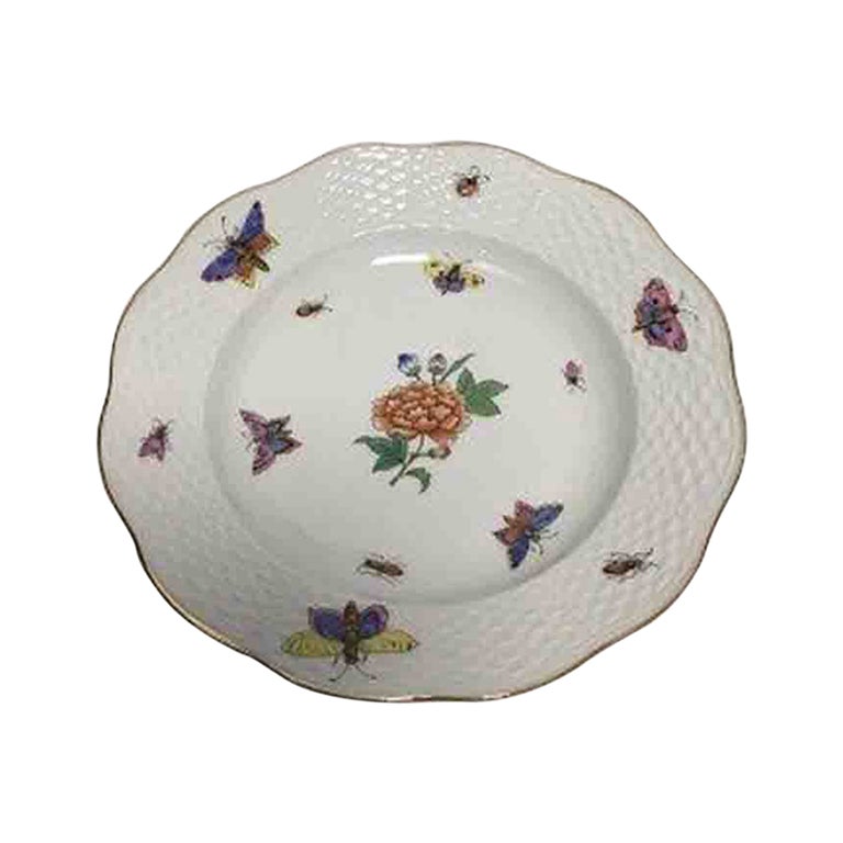 Herend Fruit and Flower Large Platter / Chop Plate For Sale at 1stDibs