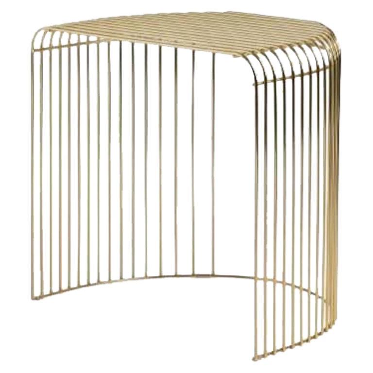 Gold Contemporary Side Table For Sale at 1stDibs