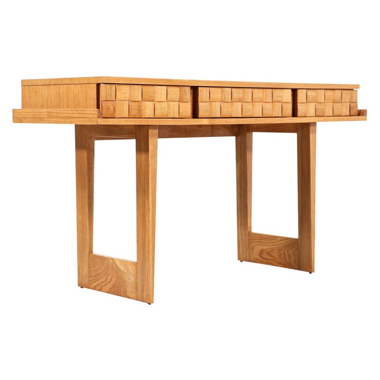 Paul Laszlo "Basket Weave" Desk / Console Table for Brown Saltman at ...