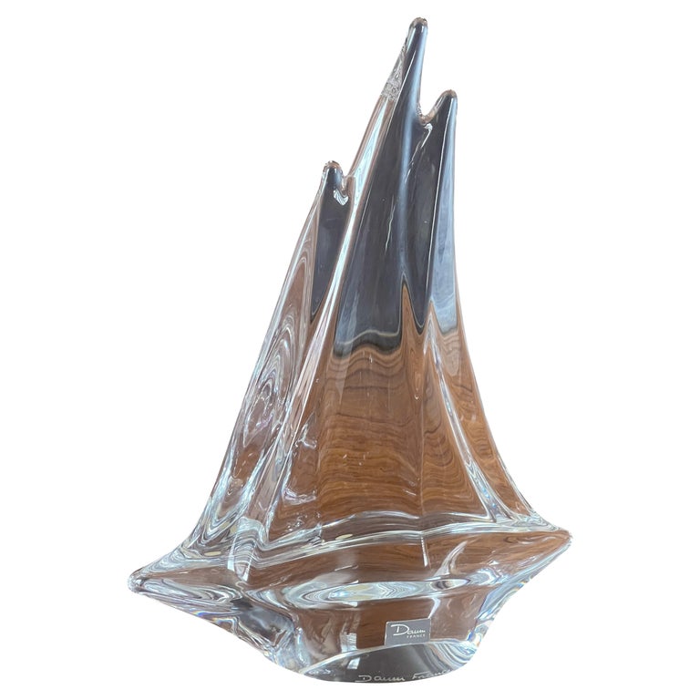 Crystal Sailboat Sculpture by Daum France at 1stDibs