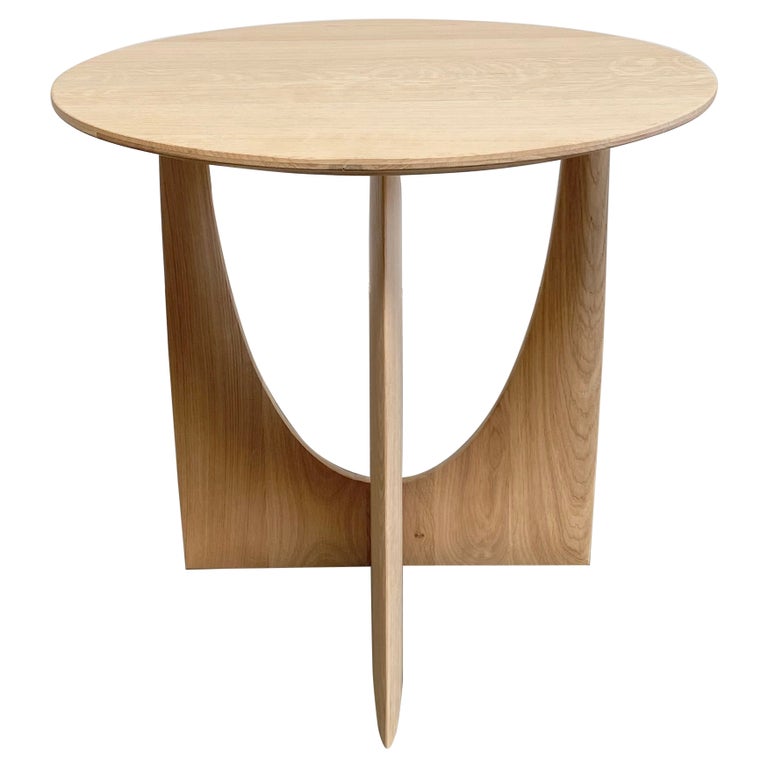 Oak Geometric Side Table For Sale at 1stDibs