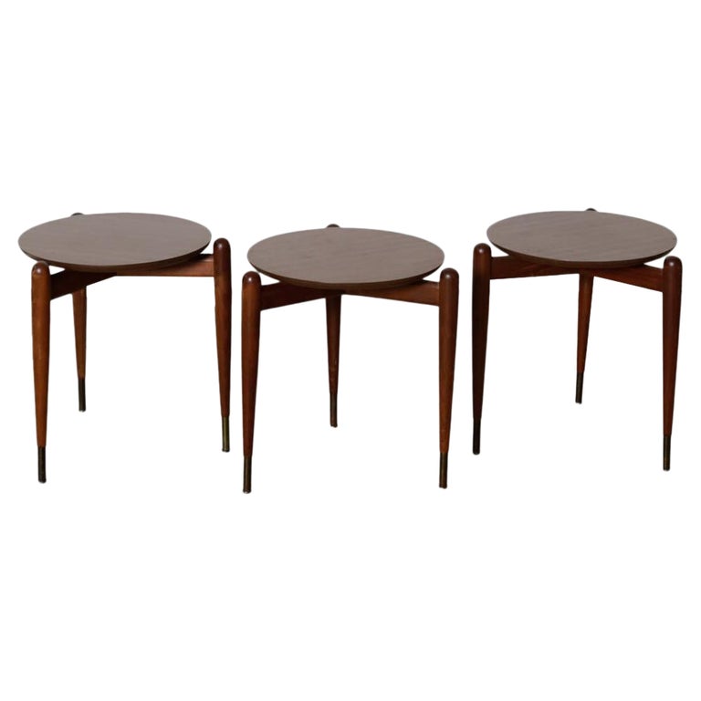 1960s Mid Century Round Stacking Side Table Custom Line by Stylecraft ...