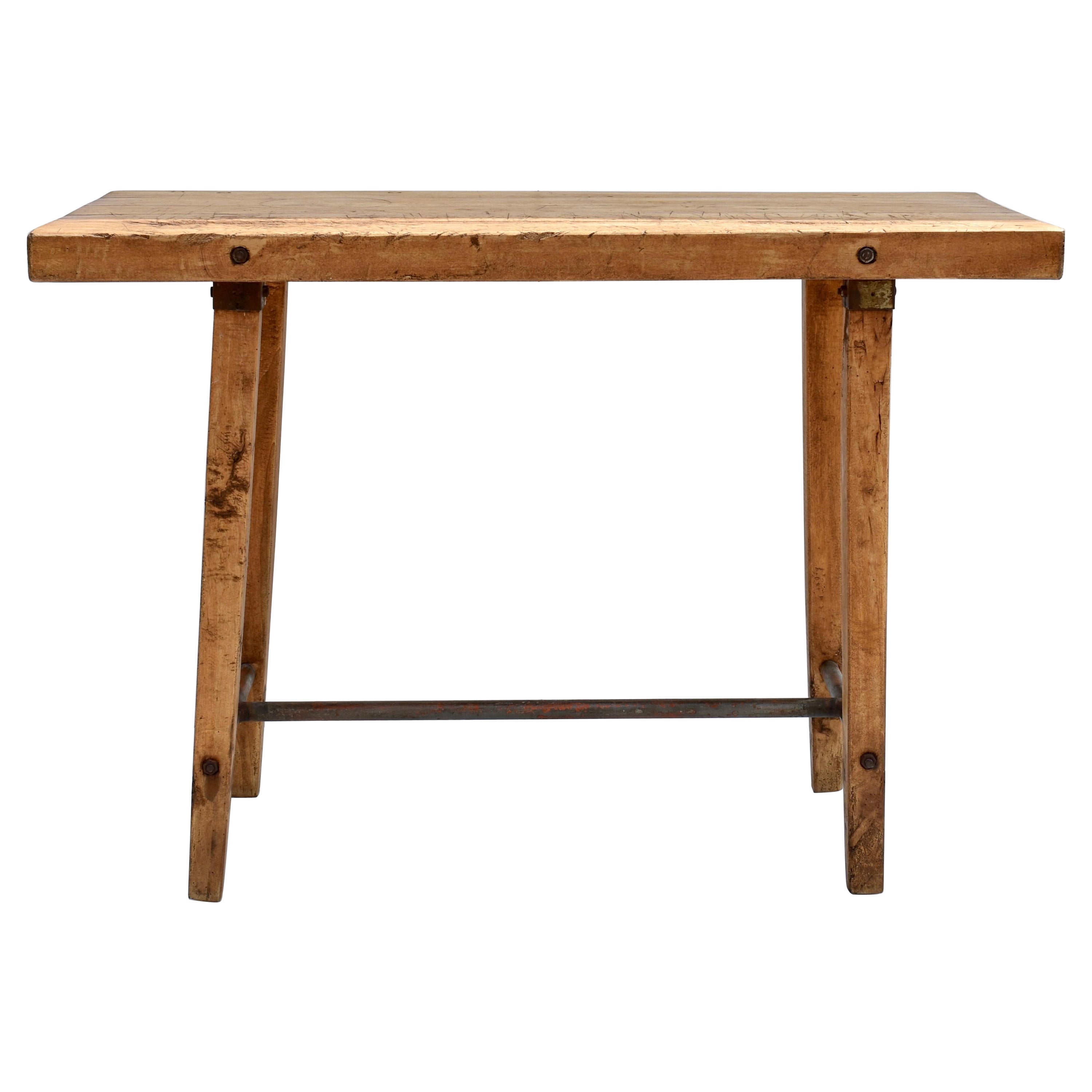 Large American Square Butchers Block Table at 1stDibs