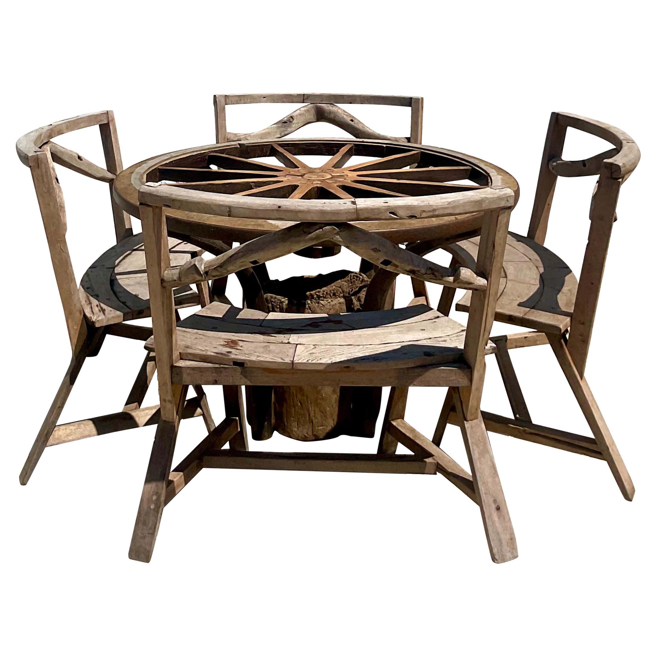 Vintage Wagon Wheel Furniture Set For Sale On 1stDibs Vintage Wagon Wheel Furniture Set For Sale On 1stDibs