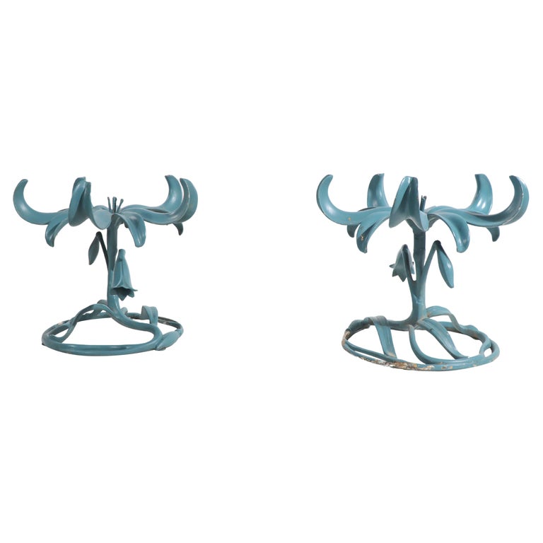 Pair of Arthur Court Lilly Flower Table Bases For Sale at 1stDibs