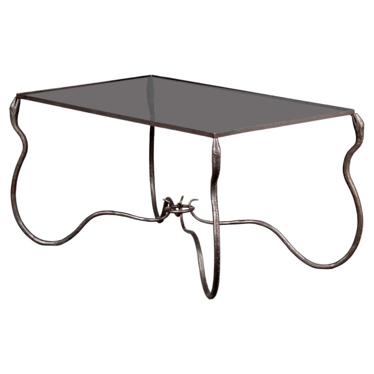 Snake Wrought Iron Coffee Table For Sale at 1stDibs