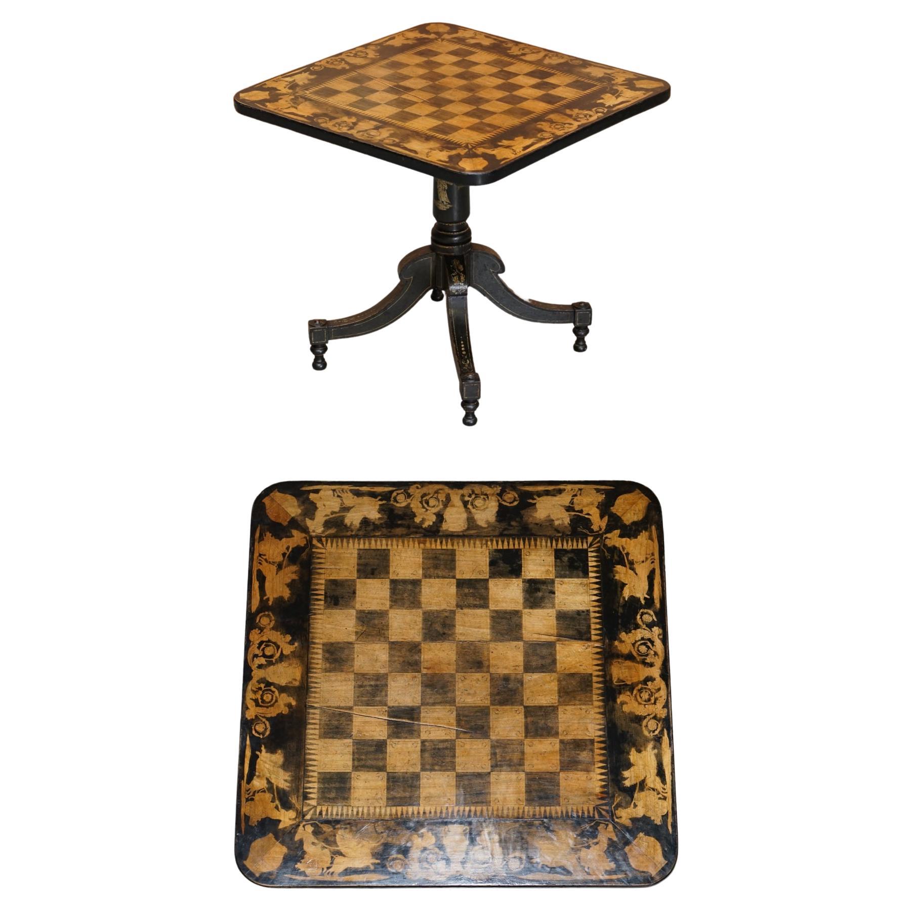 Stunning circa 1860 Gold Leaf Ebonised Chess Table Aesthetic Movement ...