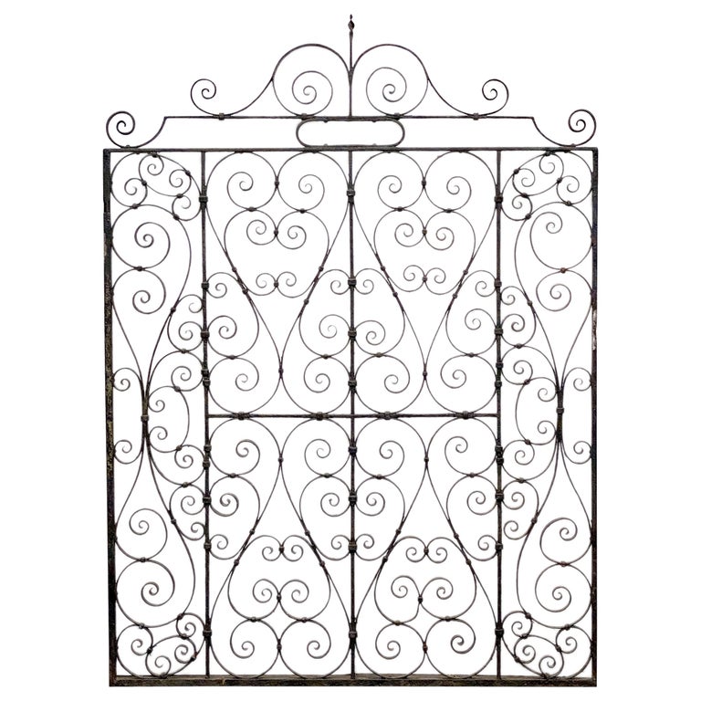 Large French Gate of Wrought Iron from the 19th Century at 1stDibs