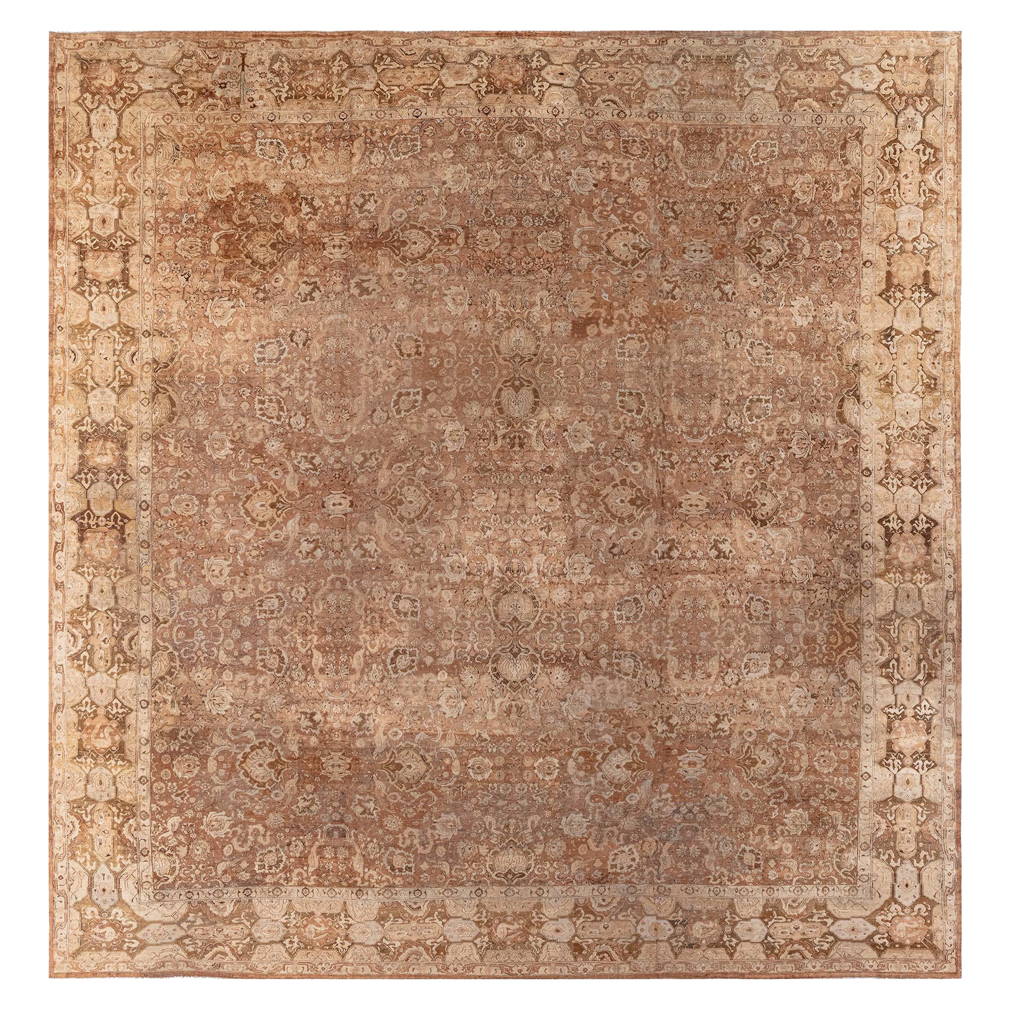 Modern Indian Agra Hand-Knotted Design Rug For Sale at 1stDibs
