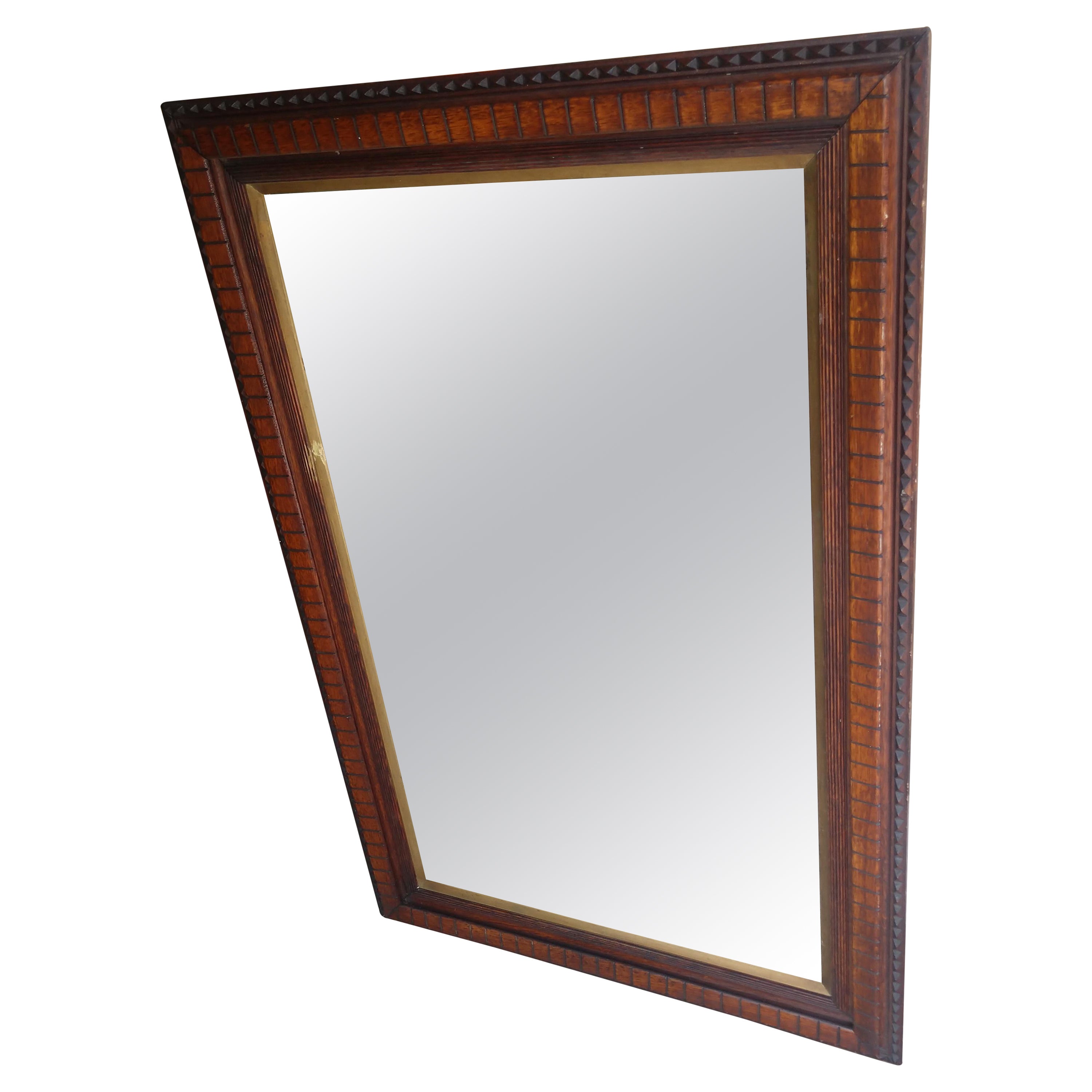 Impressive Mirror with Hand-chipped Glass Edge at 1stDibs