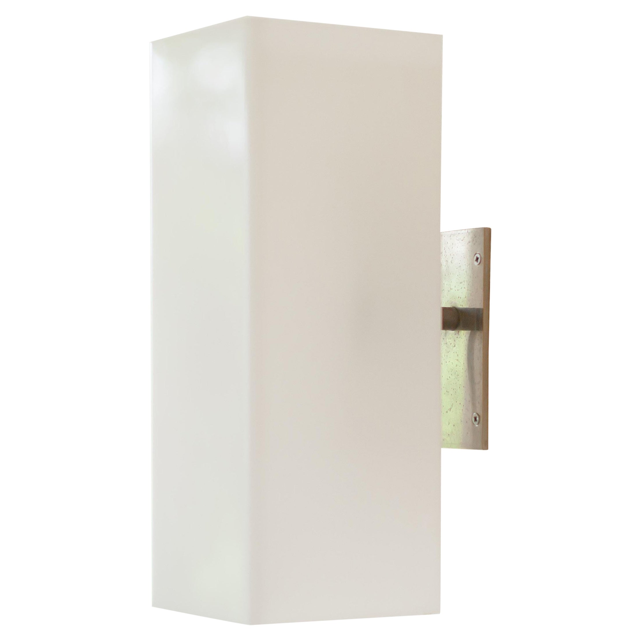 Six Architectural Scale Lucite and Steel Box Sconces For Sale at 1stDibs