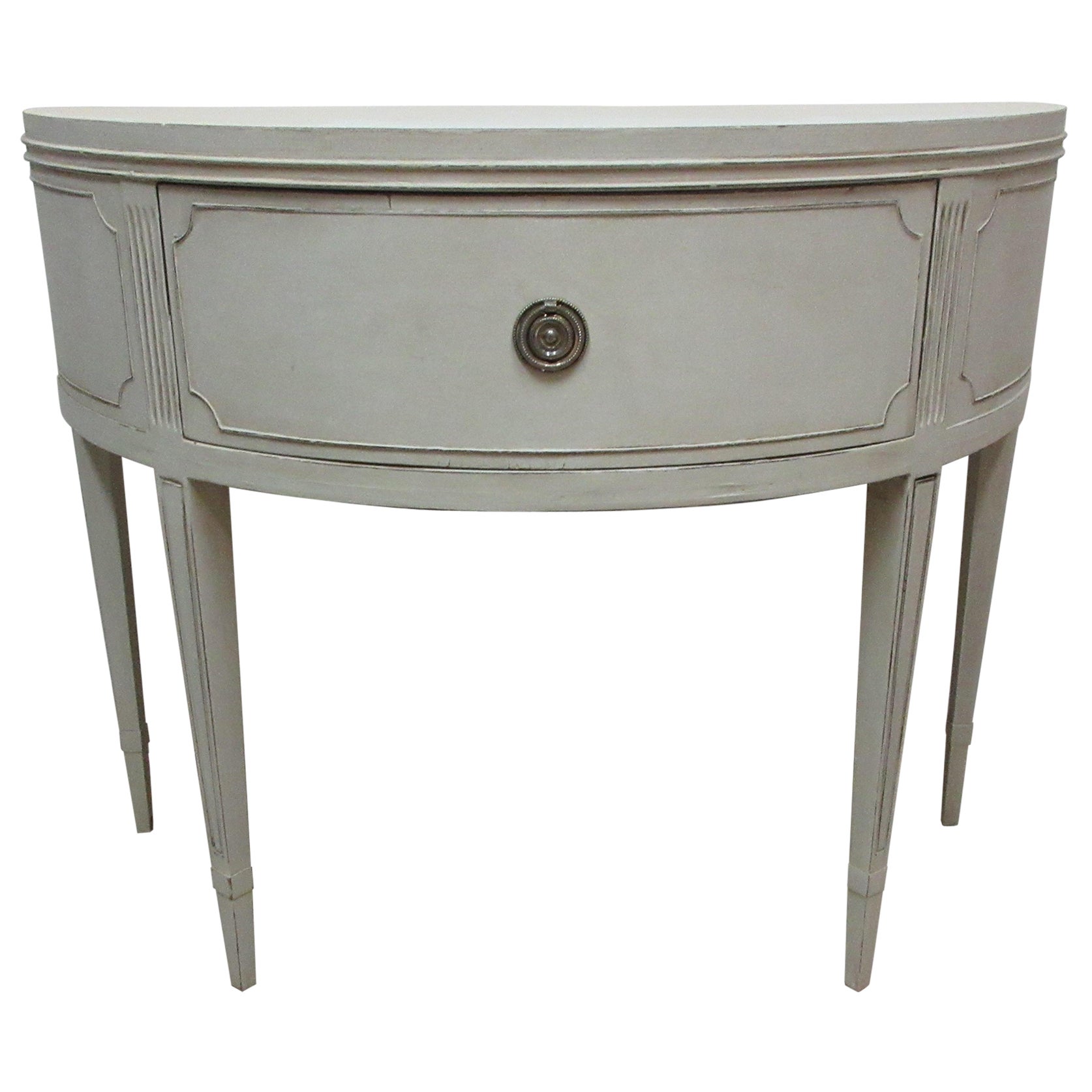 Gustavian Grey Painted Console Table, from the 1840s For Sale at 1stDibs