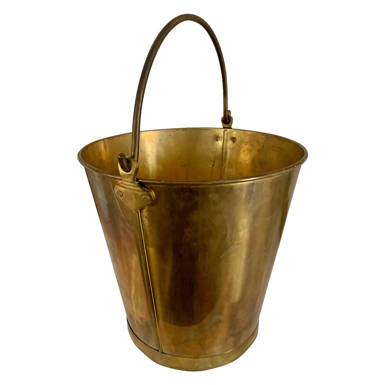 Solid Brass Pale Bucket with Handle For Sale at 1stDibs