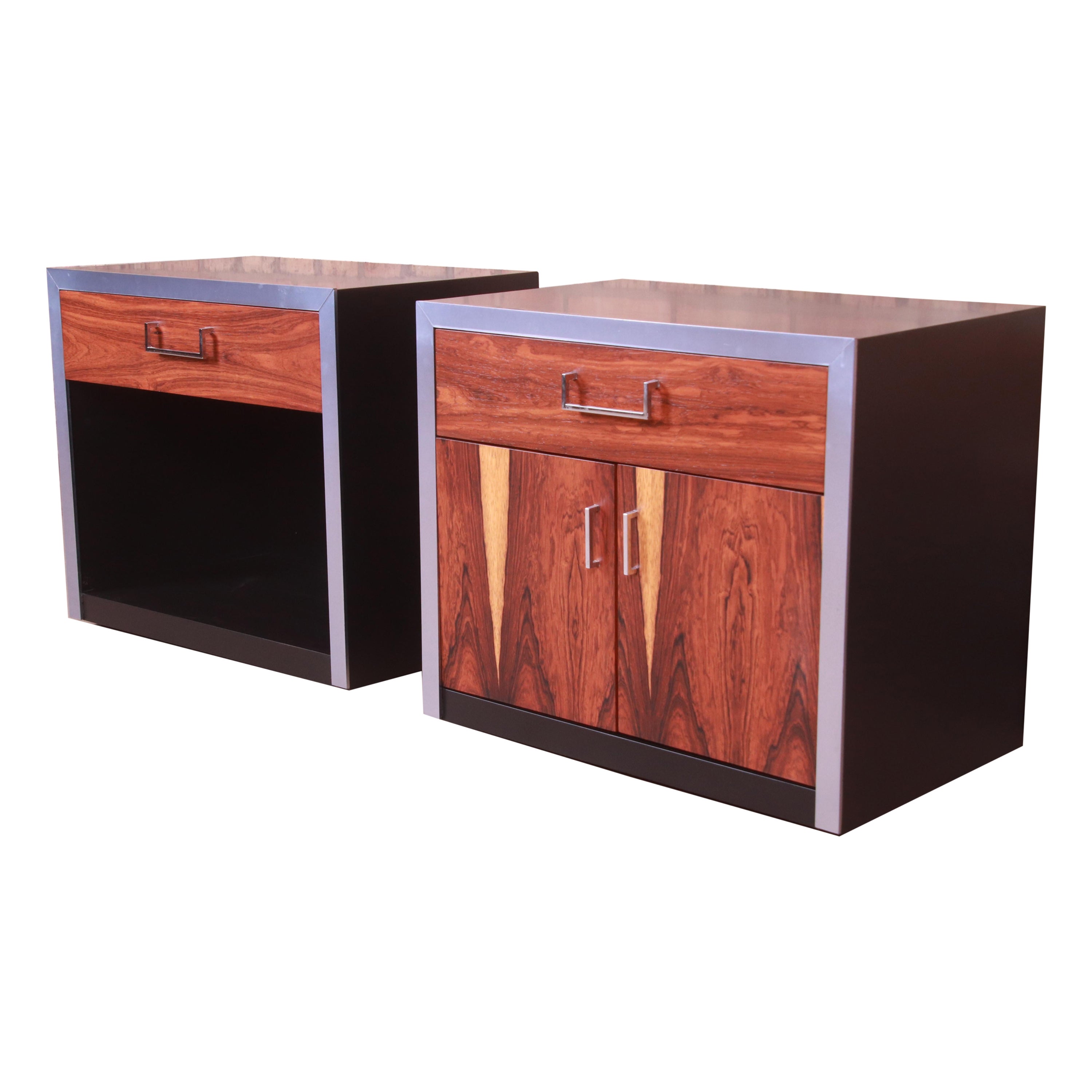 Pair of John Stuart Rosewood Side Tables For Sale at 1stDibs