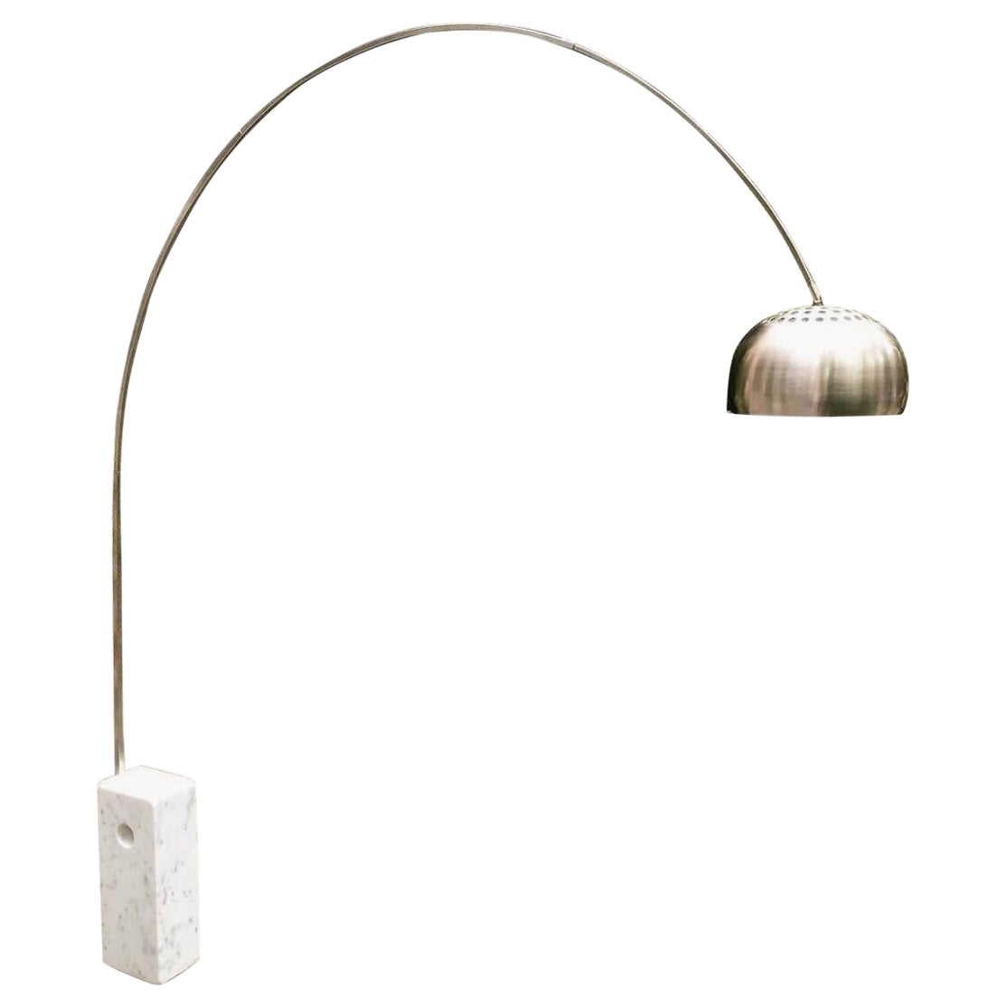 Large Brass Arc Standing Lamp with Marble Base at 1stDibs