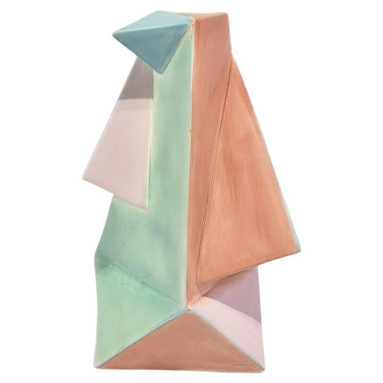 Geometric Handmade Ceramic Vase at 1stDibs