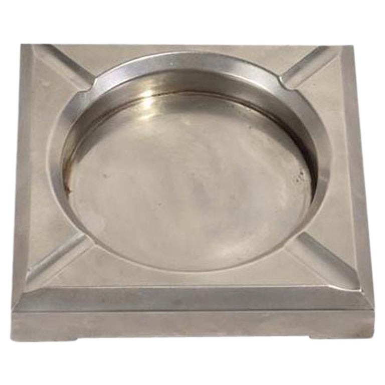 Steel Ashtray in Classic Square Chape at 1stDibs