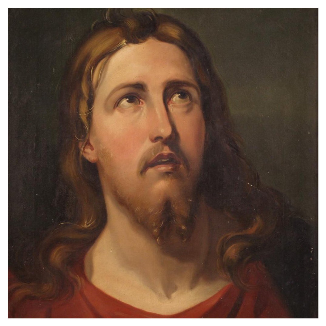 19th Century Mexican Painting of Christ and the Virgin Mary at 1stDibs