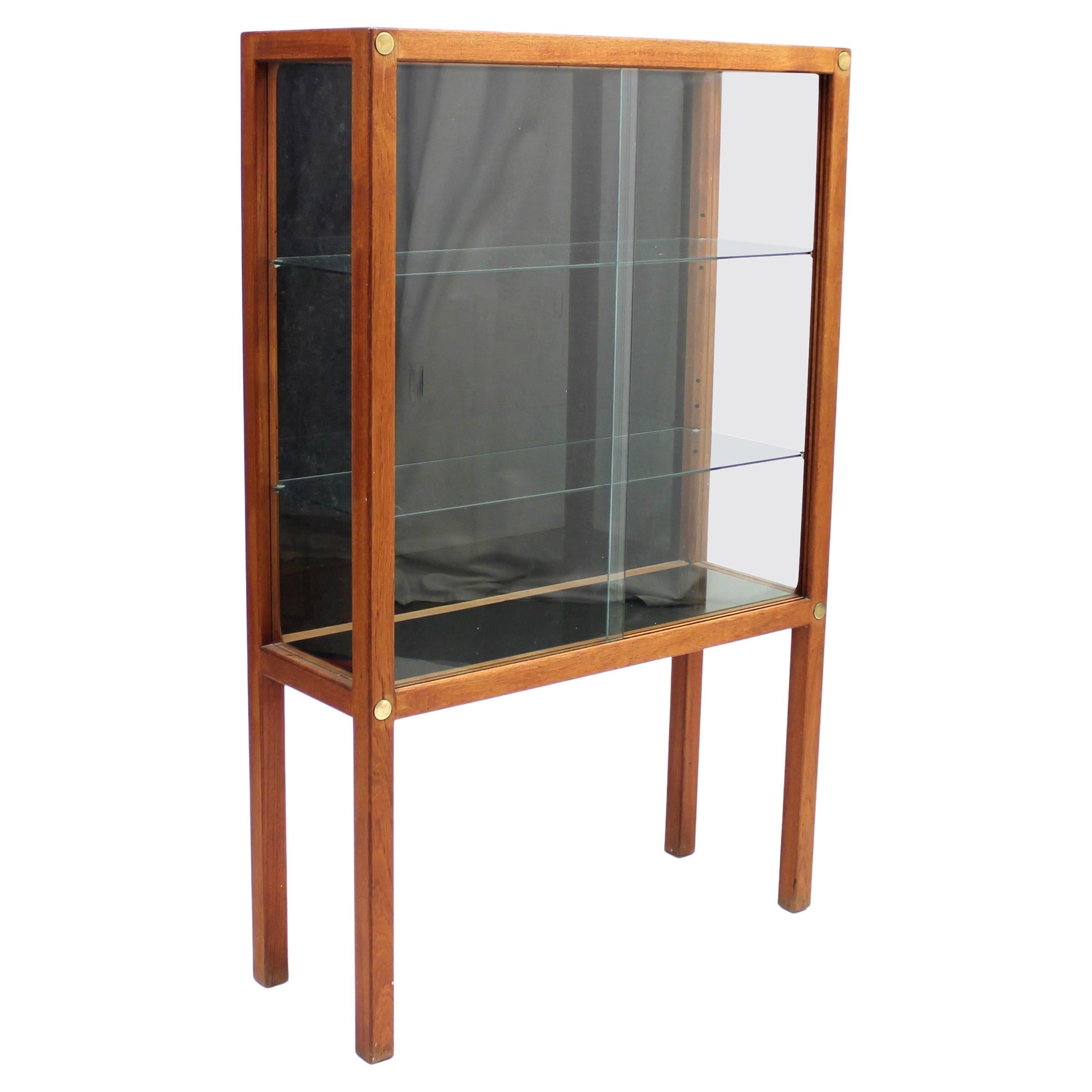 1950s Mahogany Vitrine Display Table on Wheels and with Handles For ...