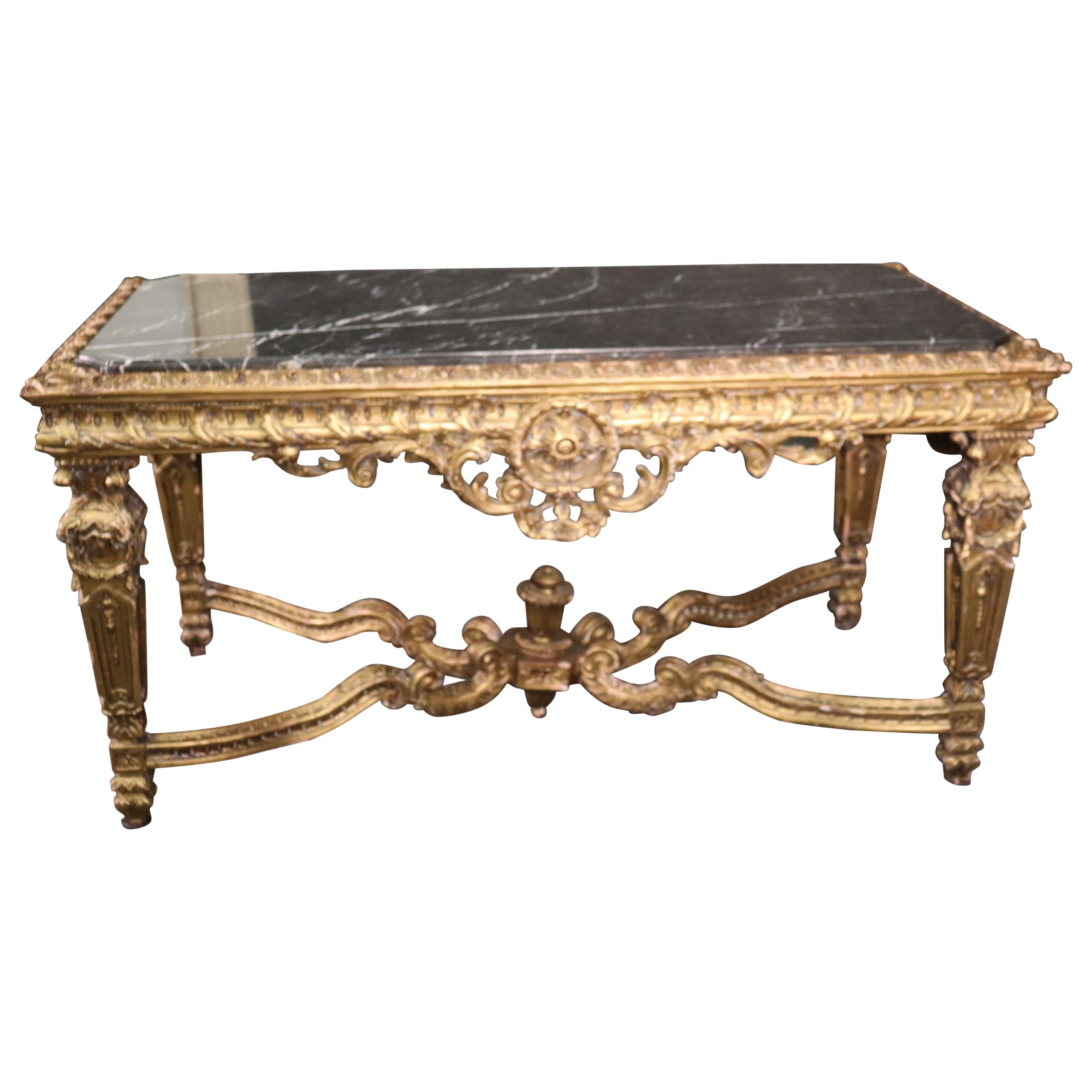Gilded Center Table with Leaf detail at 1stDibs