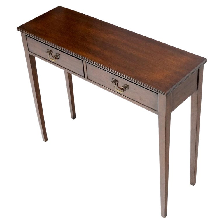 Hepplewhite Federal Style Antique Two Drawers Console Table at 1stDibs