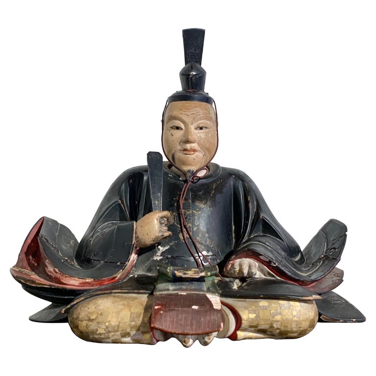 Japanese Carved and Lacquered Wood Shogun, Edo Period, 19th Century ...
