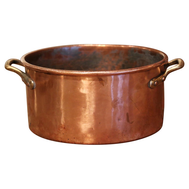 Mid-19th Century French Copper Jelly and Jam Boiling Bowl with Brass ...