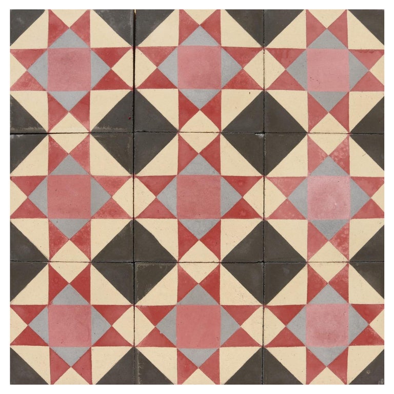 Reclaimed Geometric Encaustic Cement Tiles at 1stDibs | reclaimed ...