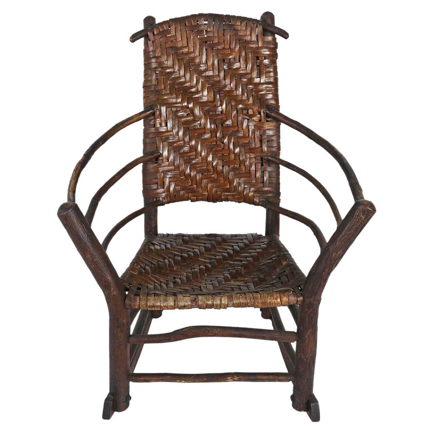 Early Old Hickory Rocking Chair For Sale at 1stDibs