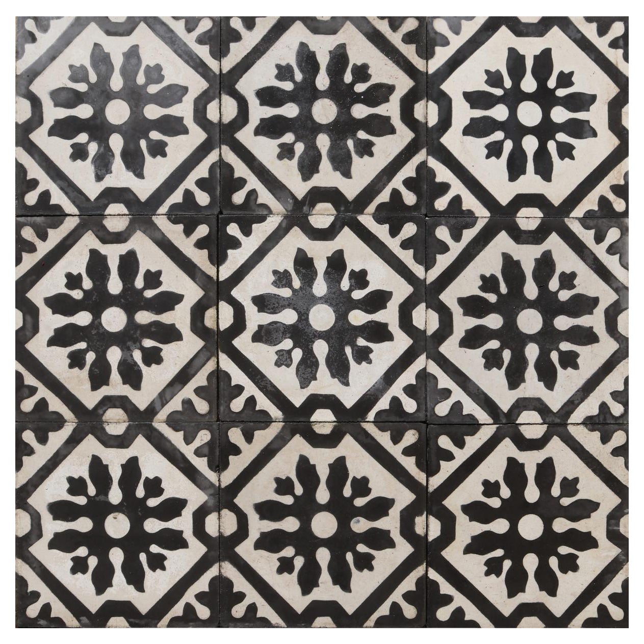 Reclaimed Patterned Encaustic Floor Tiles 6.64m2 (71 ft2) at 1stDibs
