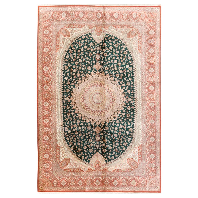 21st Century Handmade Persian Silk Quom Accent Carpet For Sale at ...