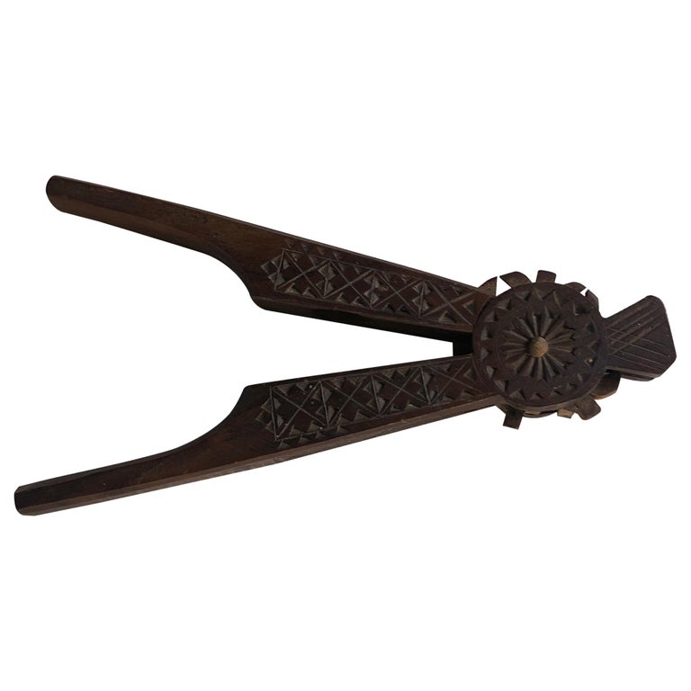 Vintage Hand Carved Indian Wood Nutcracker For Sale at 1stDibs