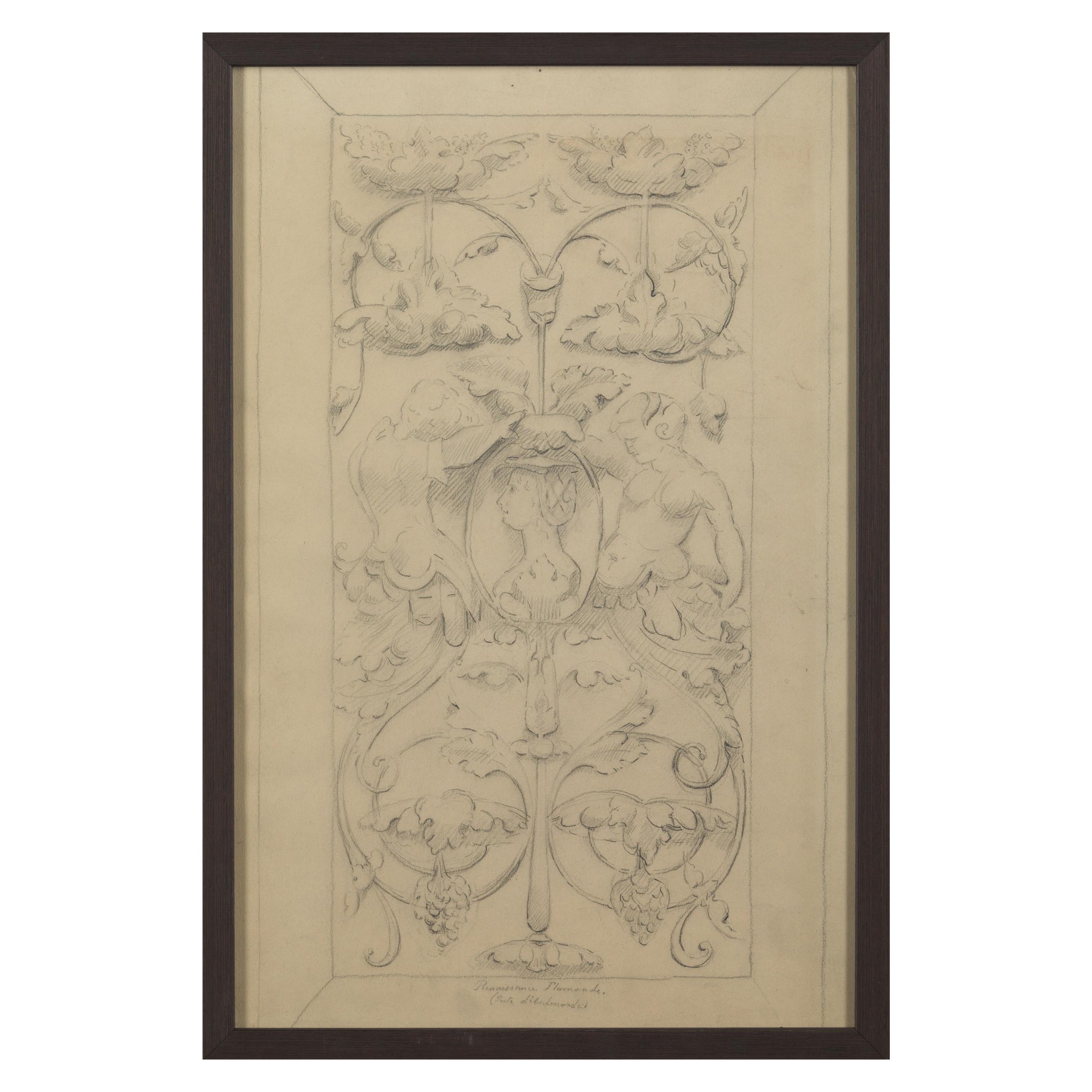 19th C. French Academy Drawing Of Old Man For Sale at 1stDibs