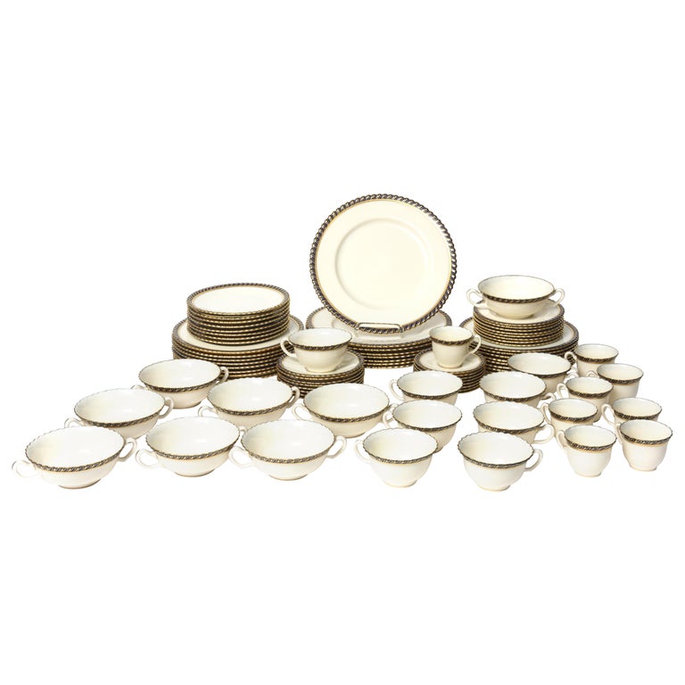 Tiffany and Co. Lenox Gadroon Cobalt Blue Gold Edge 10 Pc. Place ...